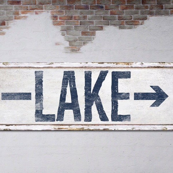 Lake Sign With Arrow - Etsy
