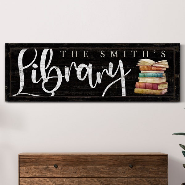Library Sign - Etsy