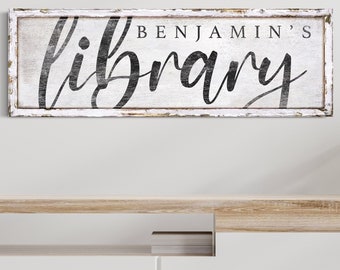 Large Library Sign - Etsy