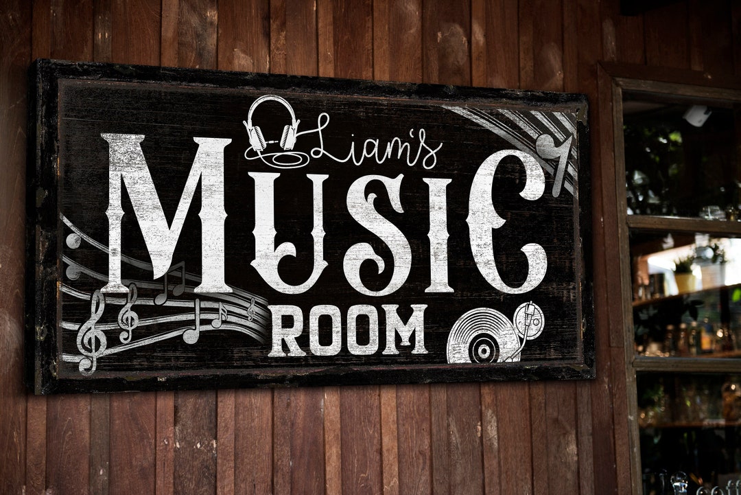 Personalized Recording Studio Room Sign, Man Cave Decor, Vintage Music ...
