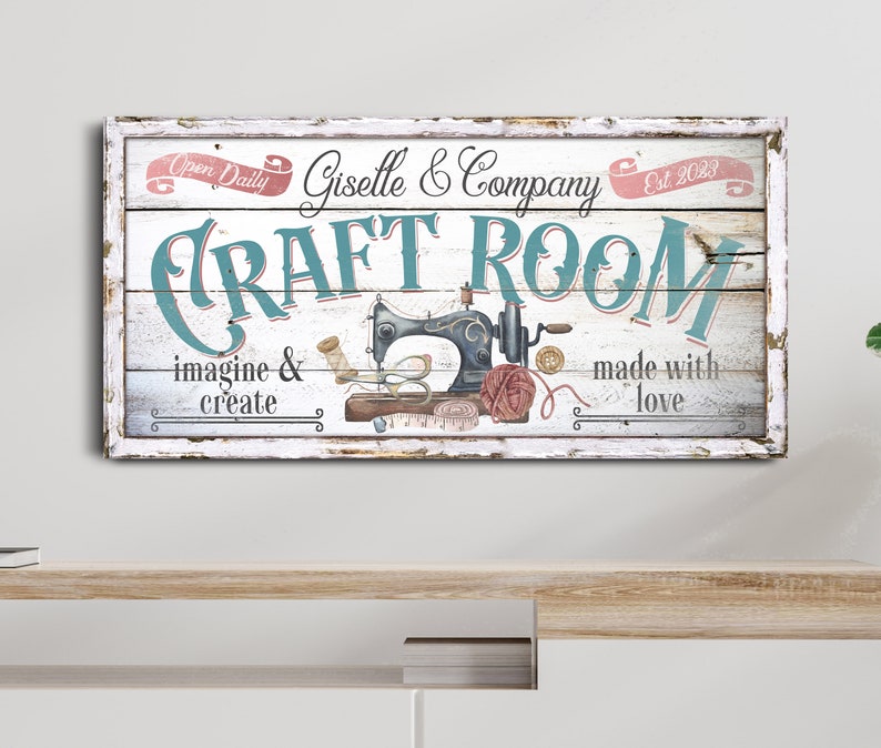 Personalized Craft Room Sign Sewing Room Decor Vintage Gift - Etsy