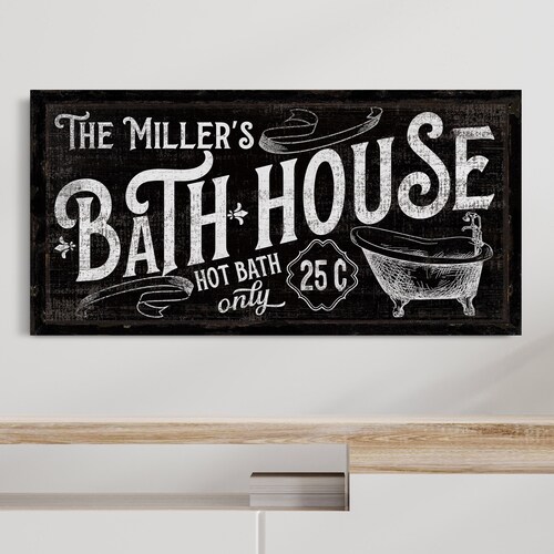 Bath House Sign Bathroom Decor Wash Room Bathroom Sign - Etsy Canada