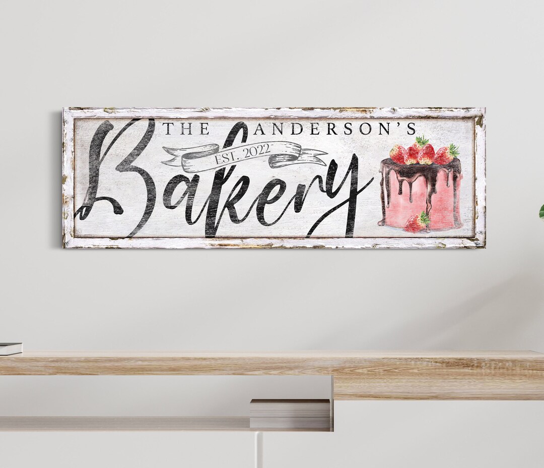 Bakery Sign Bake Shop Decor Kitchen Signs Personalized Gifts for Mom ...