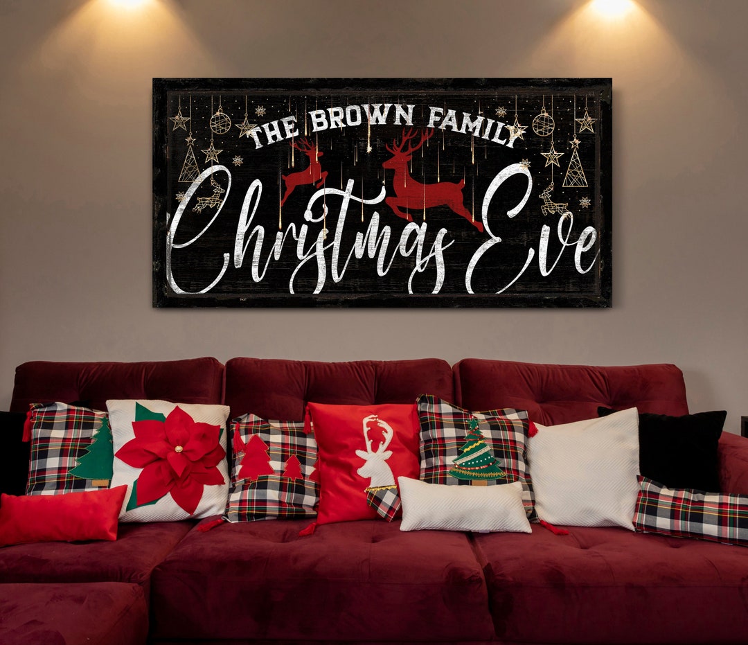 Personalized Welcome to Christmas Eve Family Name Sign Festive - Etsy