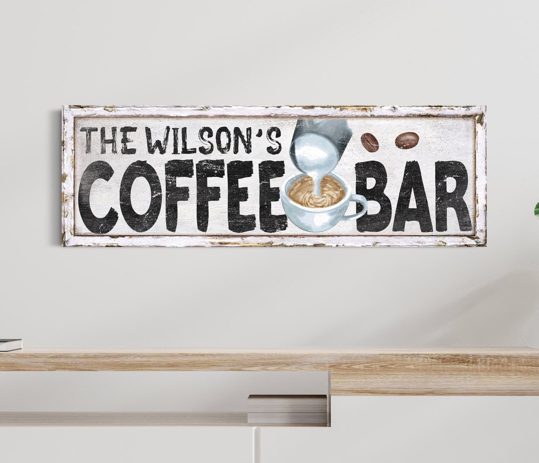 Custom Coffee Bar Sign Rustic Home Bar Sign Gift for Coffee - Etsy