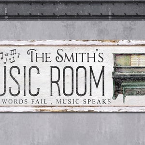 Personalized Music Room Sign Family Name Wall Art Musicians - Etsy