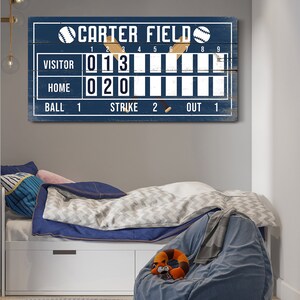 Personalized Baseball Scoreboard Sign, Boy & Game Room Wall Decor ...