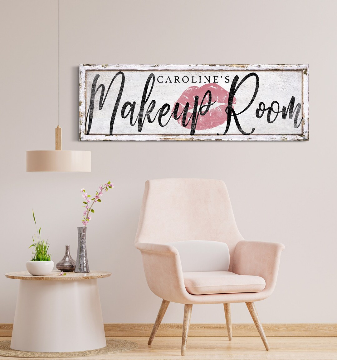 Custom Makeup Room Sign, Personalized Vanity Wall Art, Gift for Makeup ...