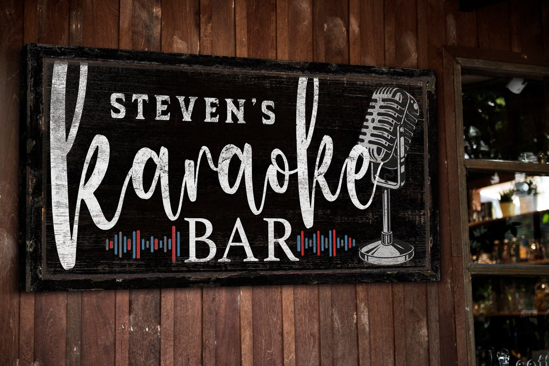 Customized Karaoke Bar Sign, Vintage Style Home Karaoke Sign, Gift for ...