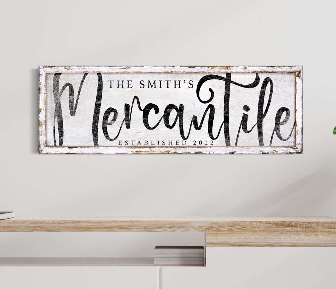 Personalized Mercantile Sign, Custom Last Name Mercantile Sign, Vintage ...