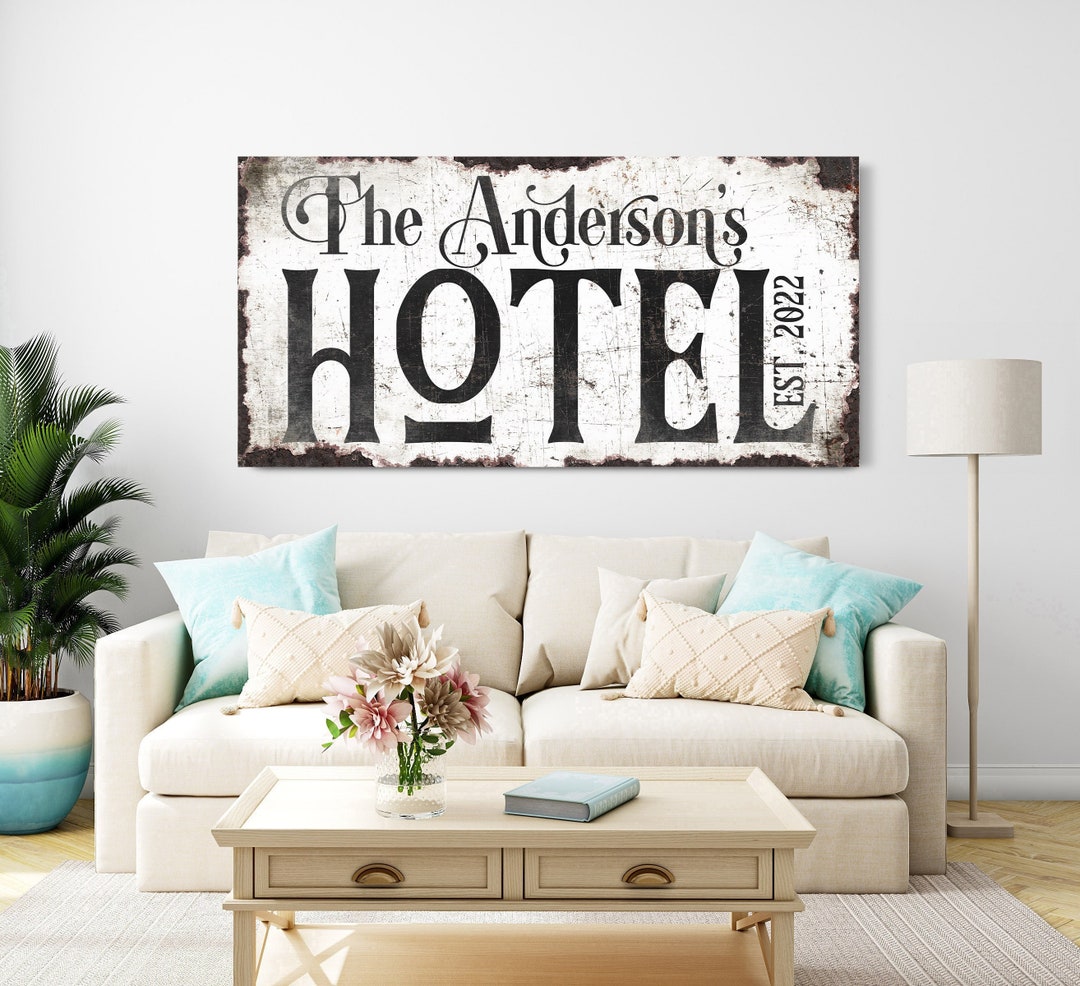 Personalized Hotel Sign Motel Wall Art Guest Room Wall - Etsy