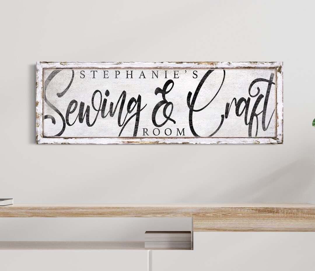 Customized Sewing and Craft Room Sign, Sewing Room Decor, Vintage Craft ...