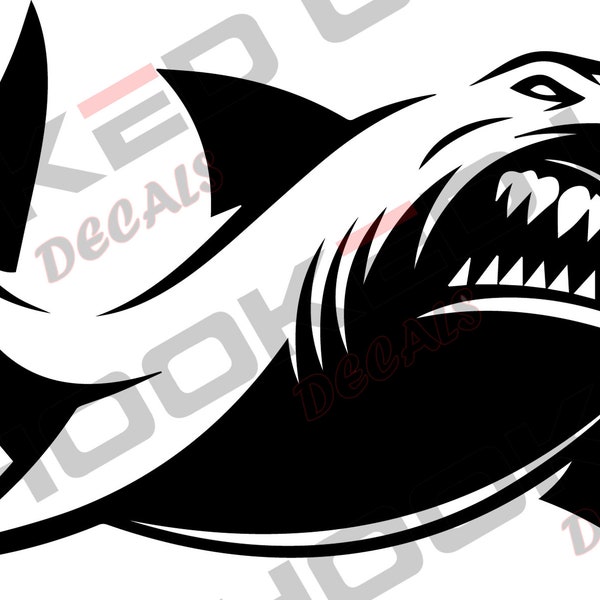 Shark Vinyl Decal - Etsy
