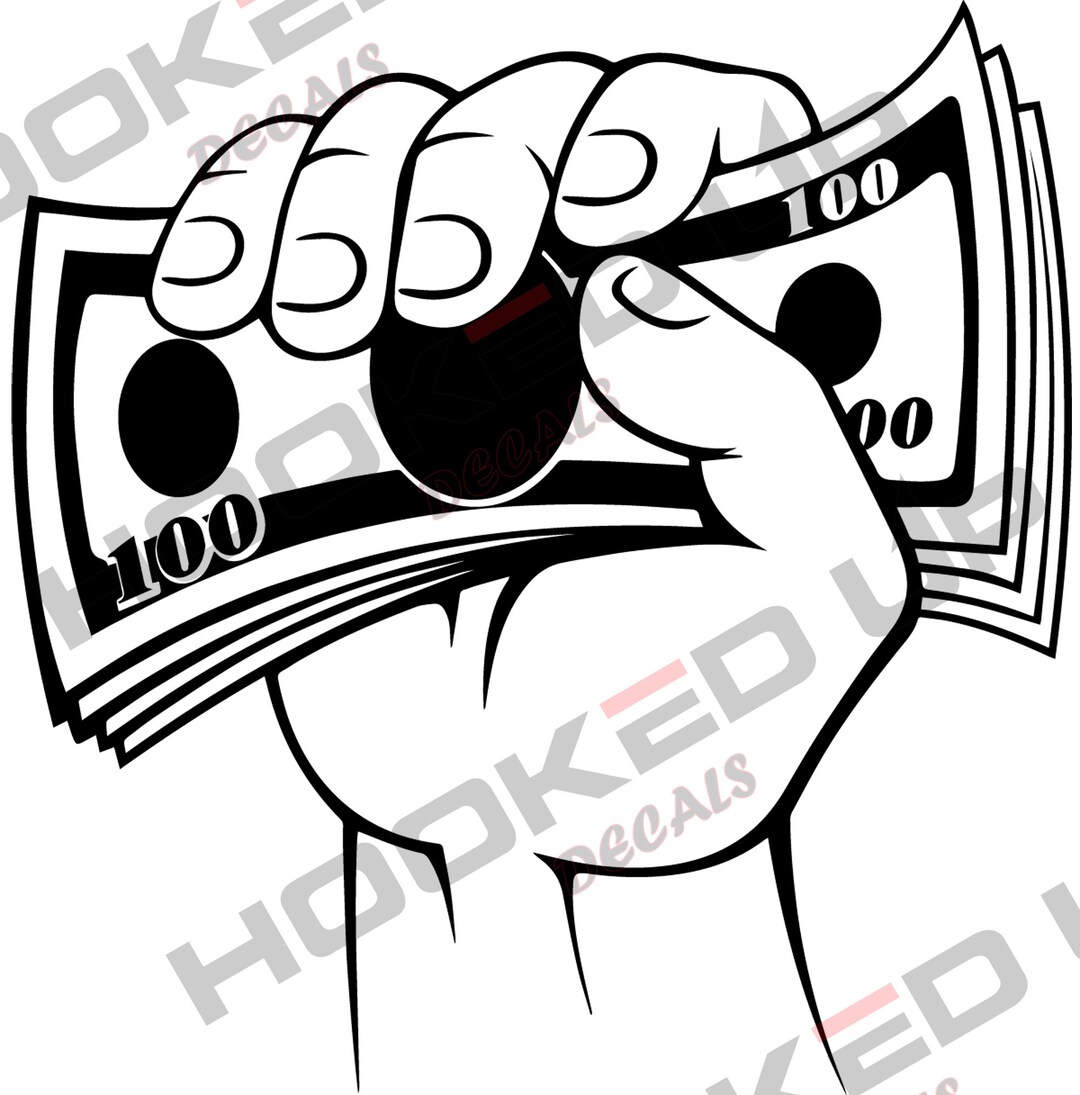 Cash Money in Hand Vinyl Transfer Decal - Etsy