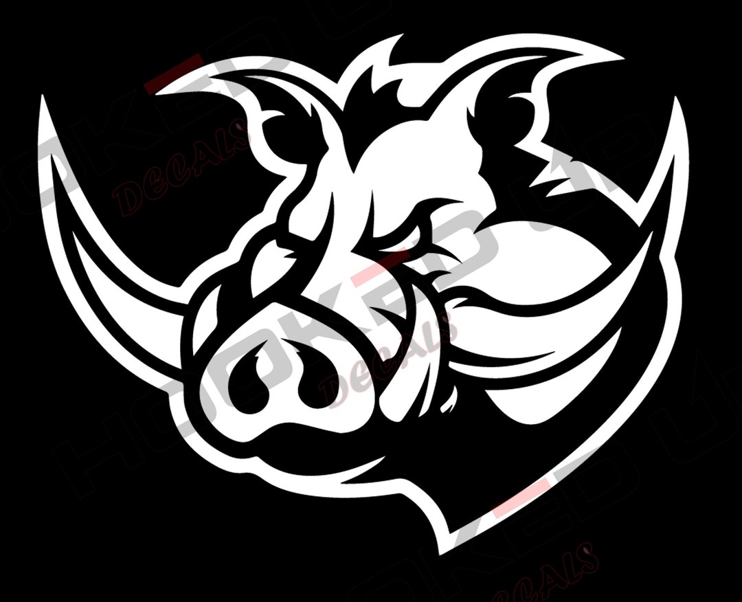Furious Boar Head Vinyl Transfer Decal - Etsy