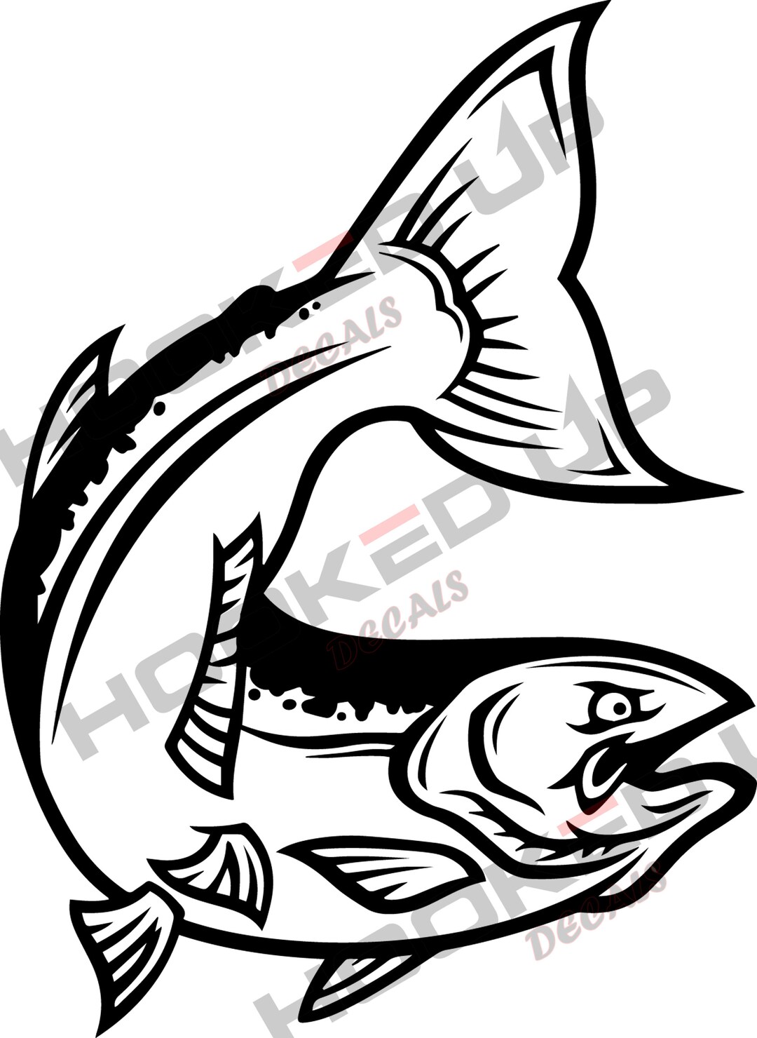 Salmon Fish Jumping Vinyl Transfer Decal - Etsy