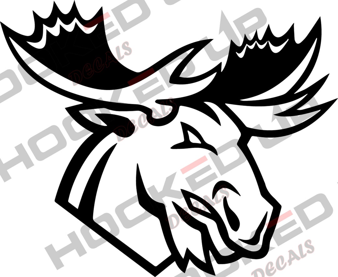 Angry Moose Head Side Mascot Vinyl Transfer Decal - Etsy