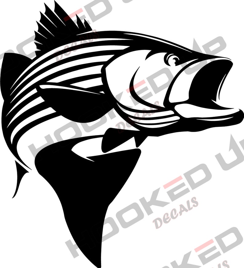 Striper Bass Jumping Vinyl Transfer Decal - Etsy