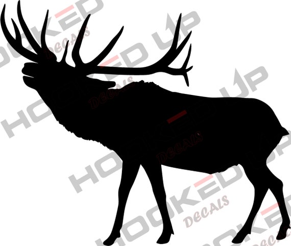Bull Elk Bugling Silhouette