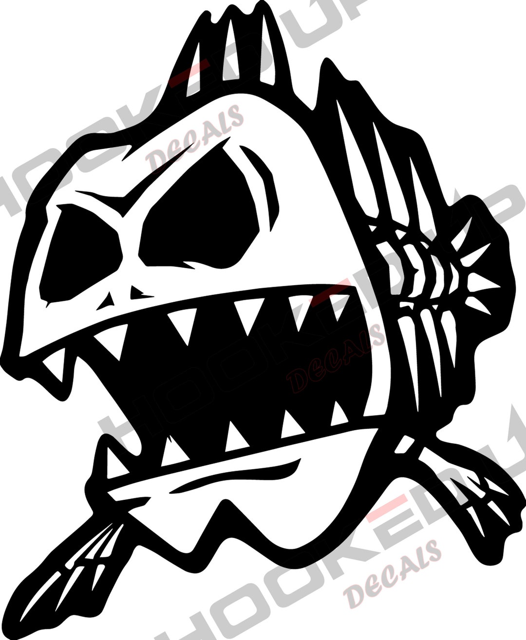 Cartoon Skeleton Fish Vinyl Transfer Decal - Etsy