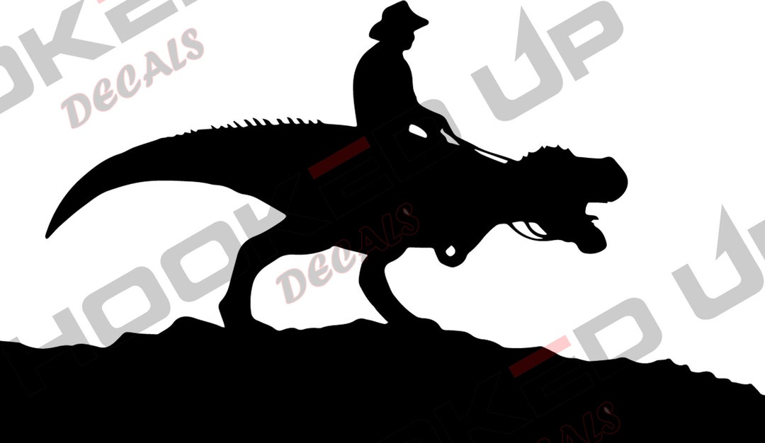 Man Riding Dinosaur Vinyl Transfer Decal - Etsy
