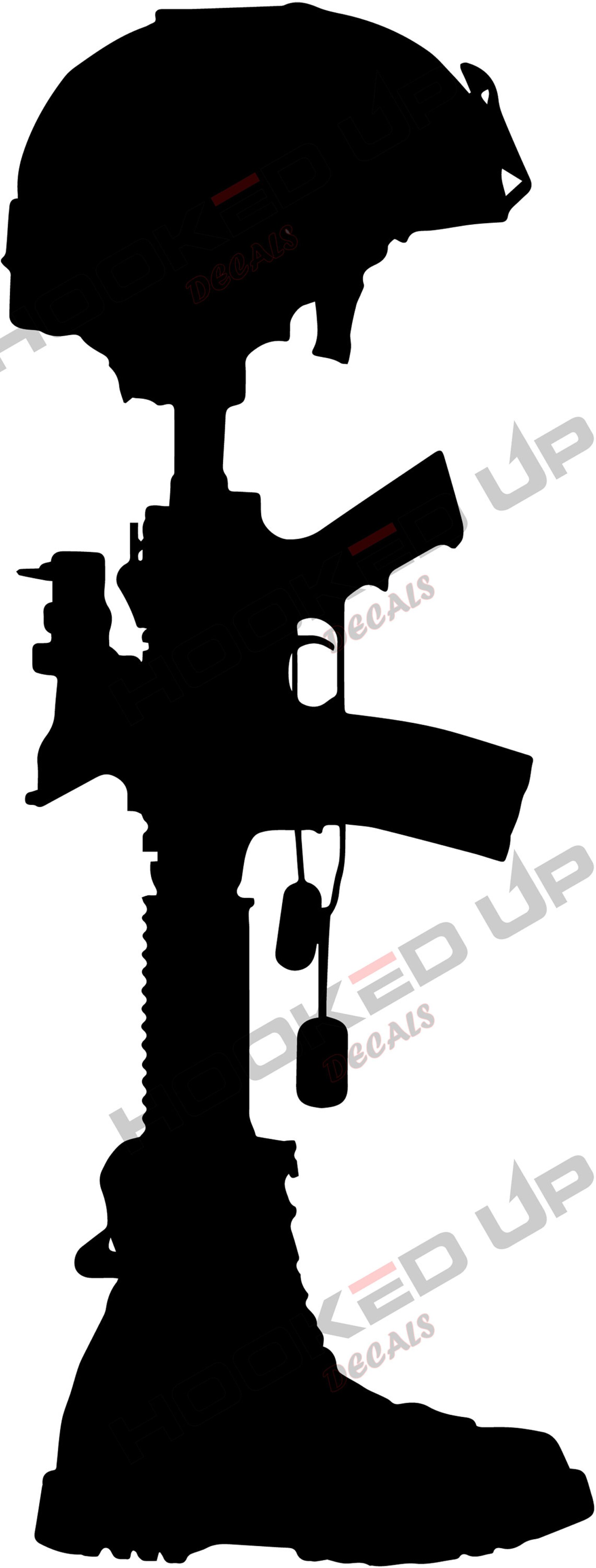 Fallen Soldier Boots Silhouette Vinyl Transfer Decal - Etsy