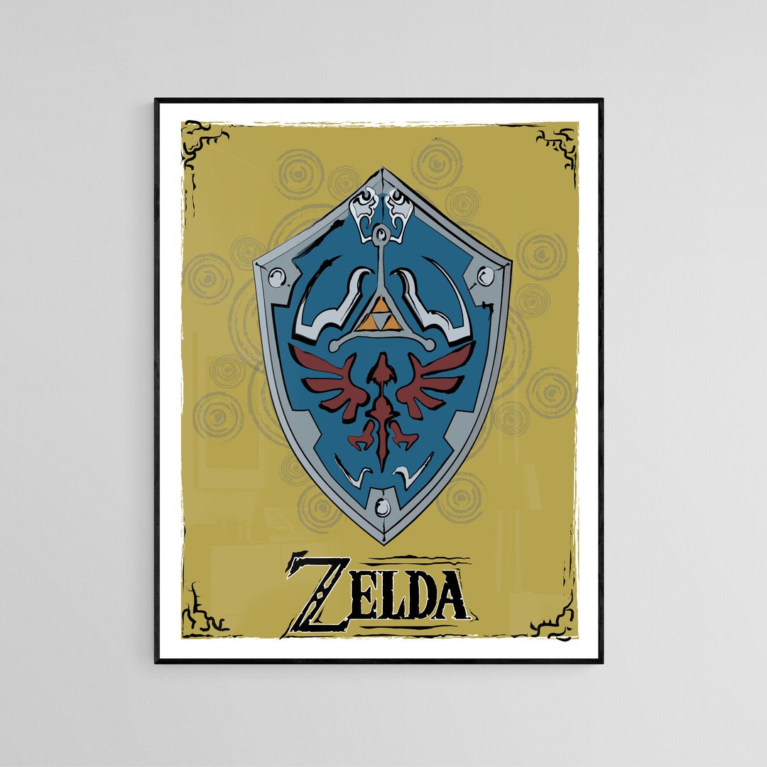 Zelda, Hylian Shield - 11"x17" - Legend of Zelda, Fan Art, Poster ...