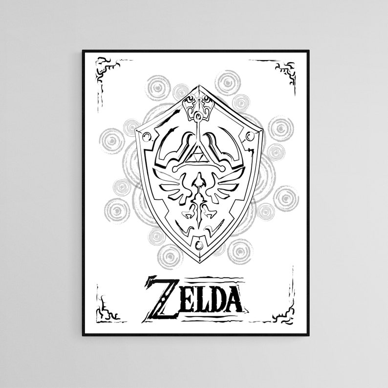 Zelda, Hylian Shield - 11"x17" - Legend of Zelda, Fan Art, Poster ...