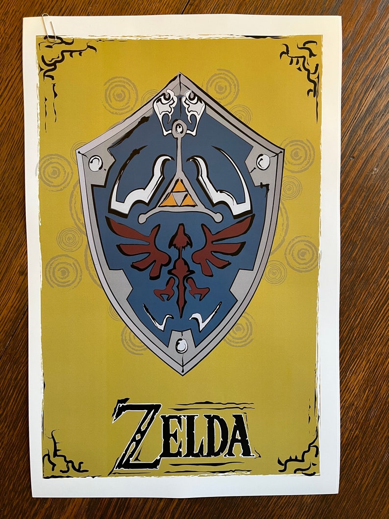 Zelda, Hylian Shield - 11"x17" - Legend of Zelda, Fan Art, Poster ...