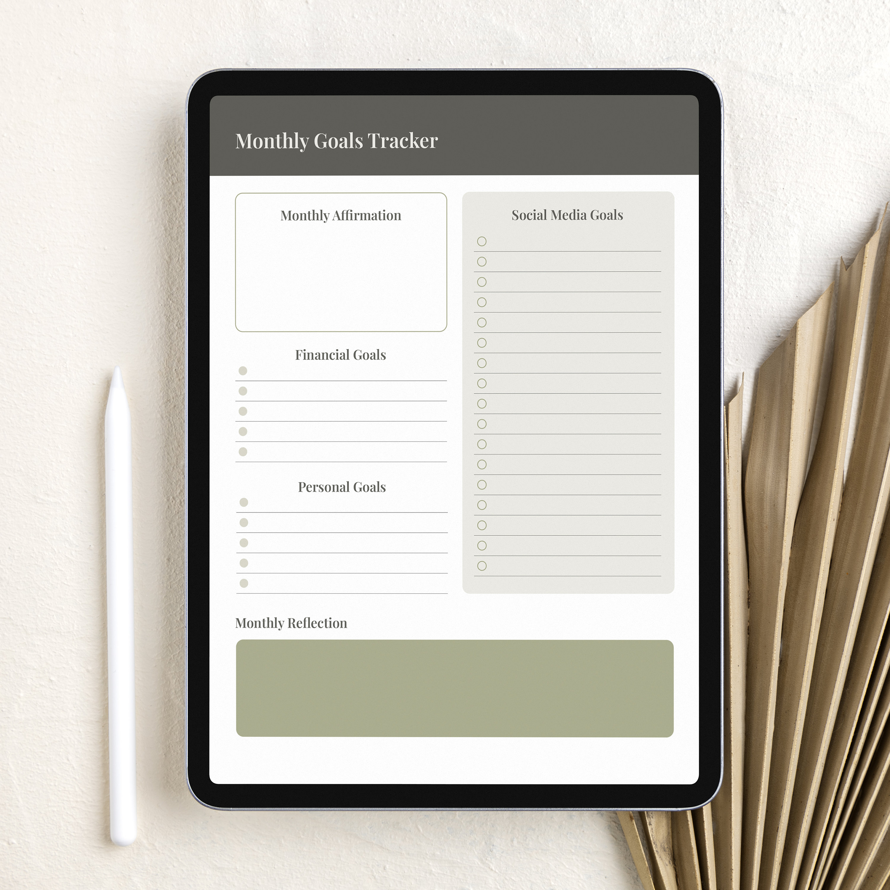 MONTHLY GOALS TRACKER - Etsy