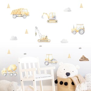 Truck Digger Wall Sticker Decal Boy Bedroom Construction Playroom Kids ...