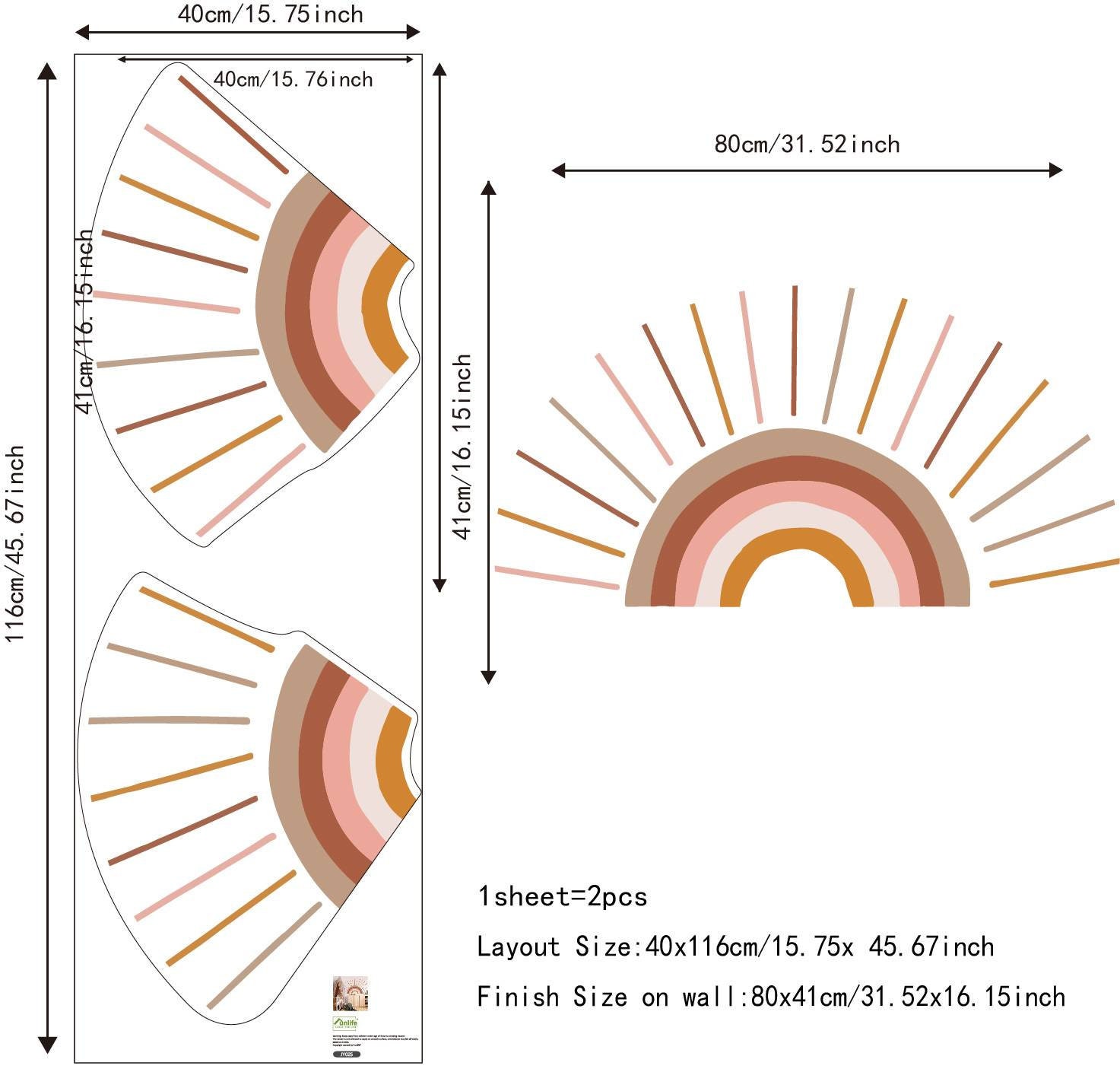 Large Sun Rainbow Wall Decal Sticker Nursery Kids Room - Etsy