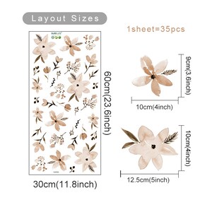 Flower Decal Neutral Aesthetic Removable Peel and Stick Bedroom Living ...