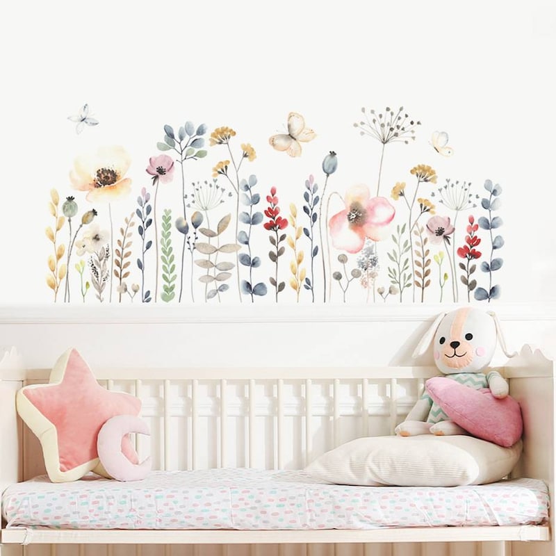 Wildflower Wall Decals - Etsy