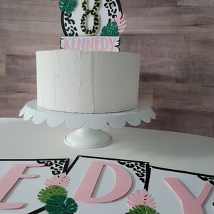 Pink Cheetah Cake Topper, Cheetah Cake Topper, Pink Safari Cake Topper ...