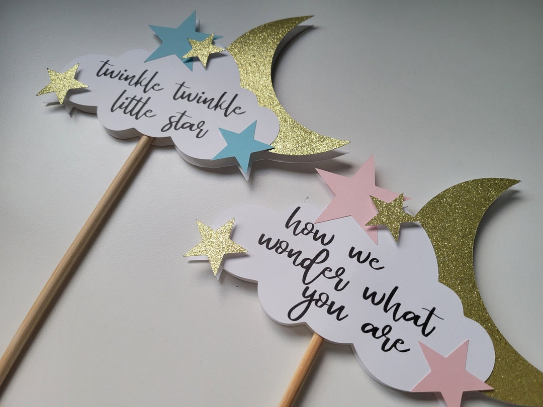 Twinkle Twinkle Little Star Centerpiece Sticks Set of 2, Twinkle ...