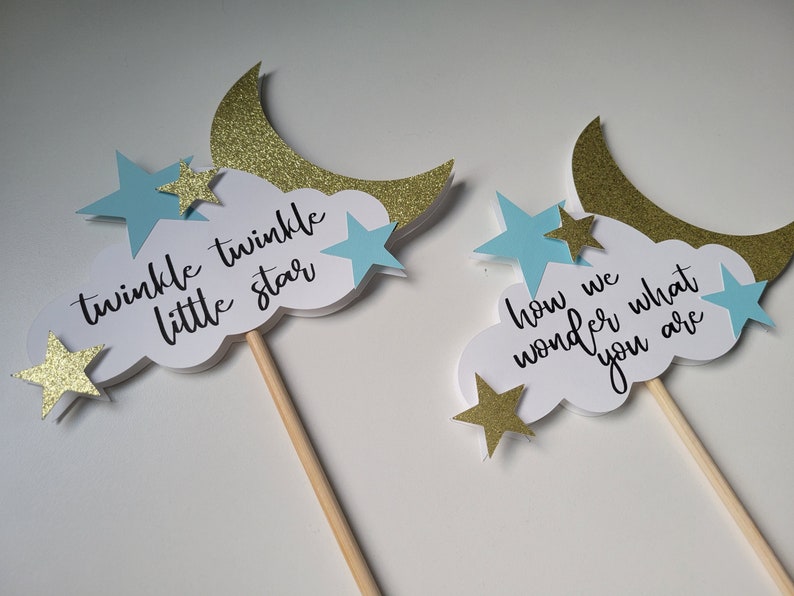 Twinkle Twinkle Little Star Centerpiece Sticks Set of 2, Twinkle ...