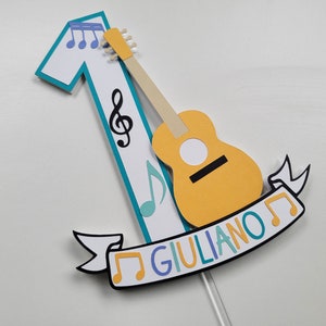 Musical Instruments Birthday Cake Topper, Musical Cake Topper, Guitar ...