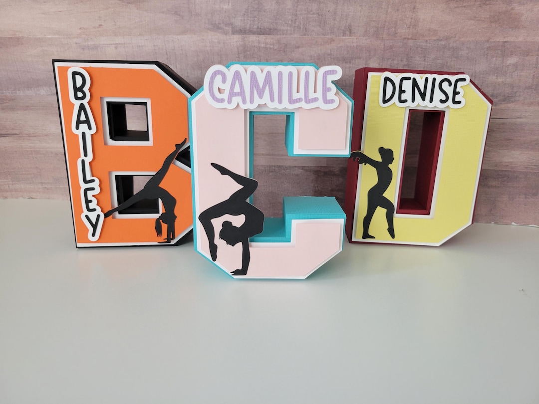 Gymnastics 3D Letter, Gymnast 3D Letter, Gymnastics Team 3D Letter ...