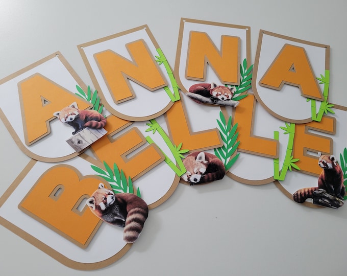 Red Panda Birthday Banner, Red Panda Party Banner, Red Panda Sign, Red ...