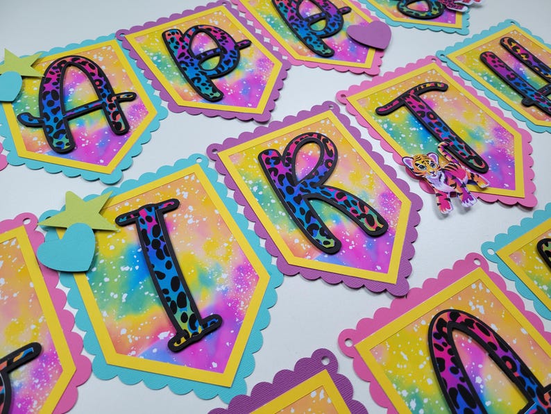 90s Birthday Banner, 90s Rainbow Cheetah Banner, 90s Rainbow Unicorn ...