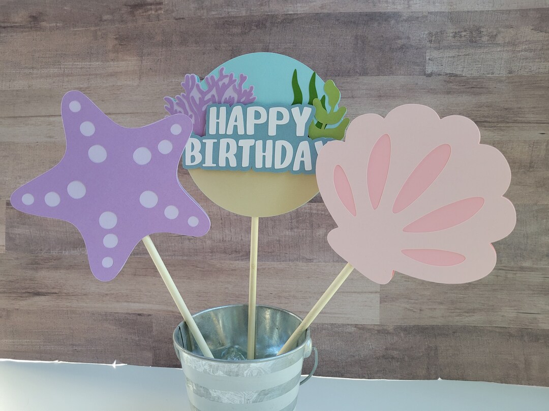 Under the Sea Centerpieces Set of 3, Ocean Centerpieces, Pink Under the ...