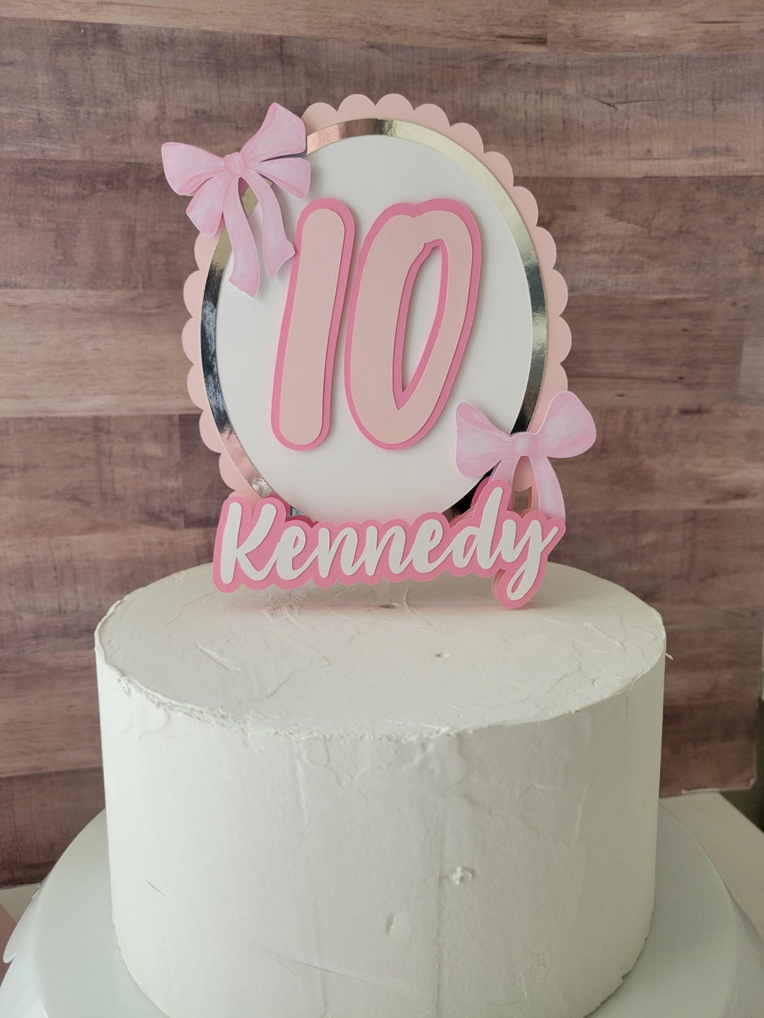 Pink Bow Cake Topper, Pink Bow Baby Shower Cake Topper, Coquette Cake ...