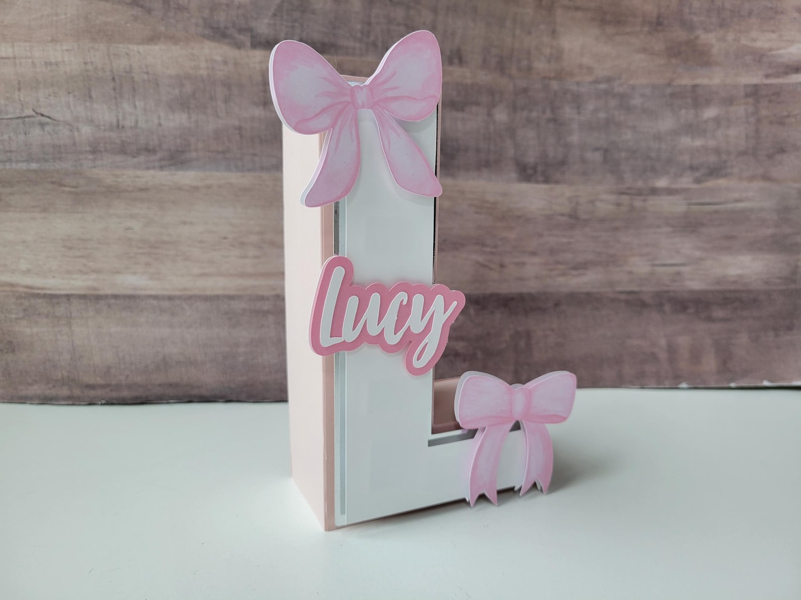 Pink Bow 3D Letter, Pink Coquette 3D Letter, Coquette Bow 3D Letter ...