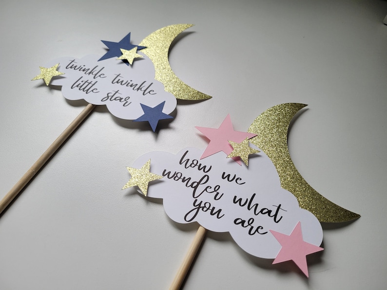 Twinkle Twinkle Little Star Centerpiece Sticks Set of 2, Twinkle ...