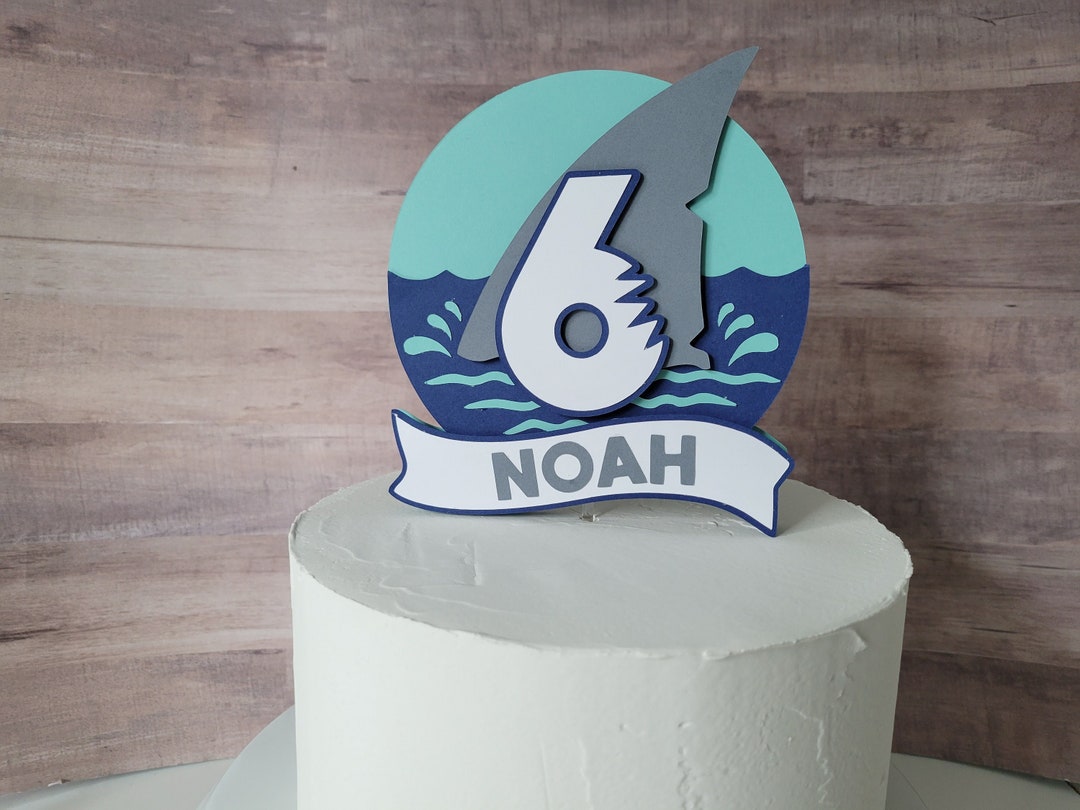 Shark Cake Topper, Great White Shark Cake Topper, Ocean Cake Topper ...
