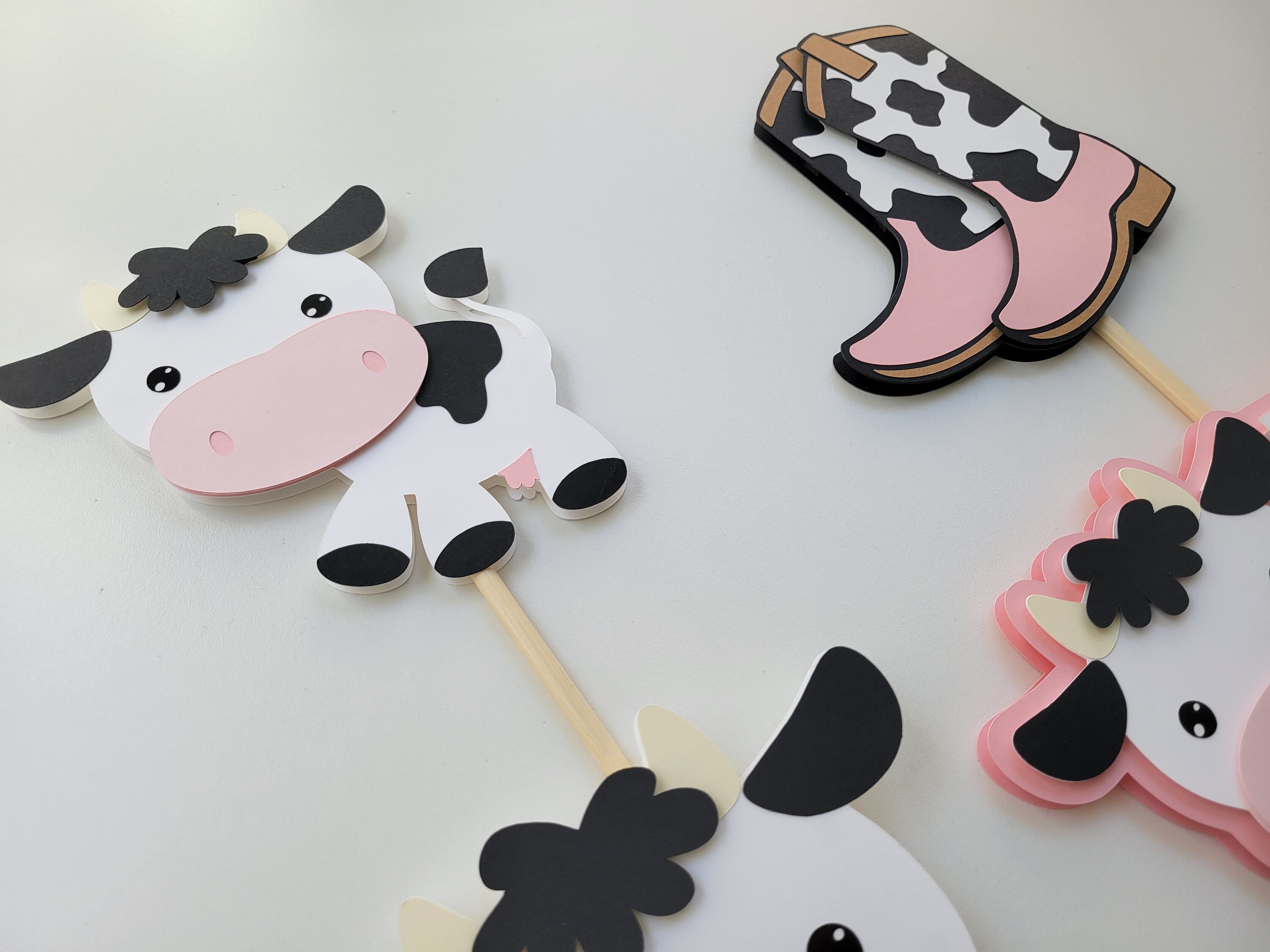 Pink Farm Centerpieces Set of 3, Cow Centerpieces, Pink Cowgirl ...