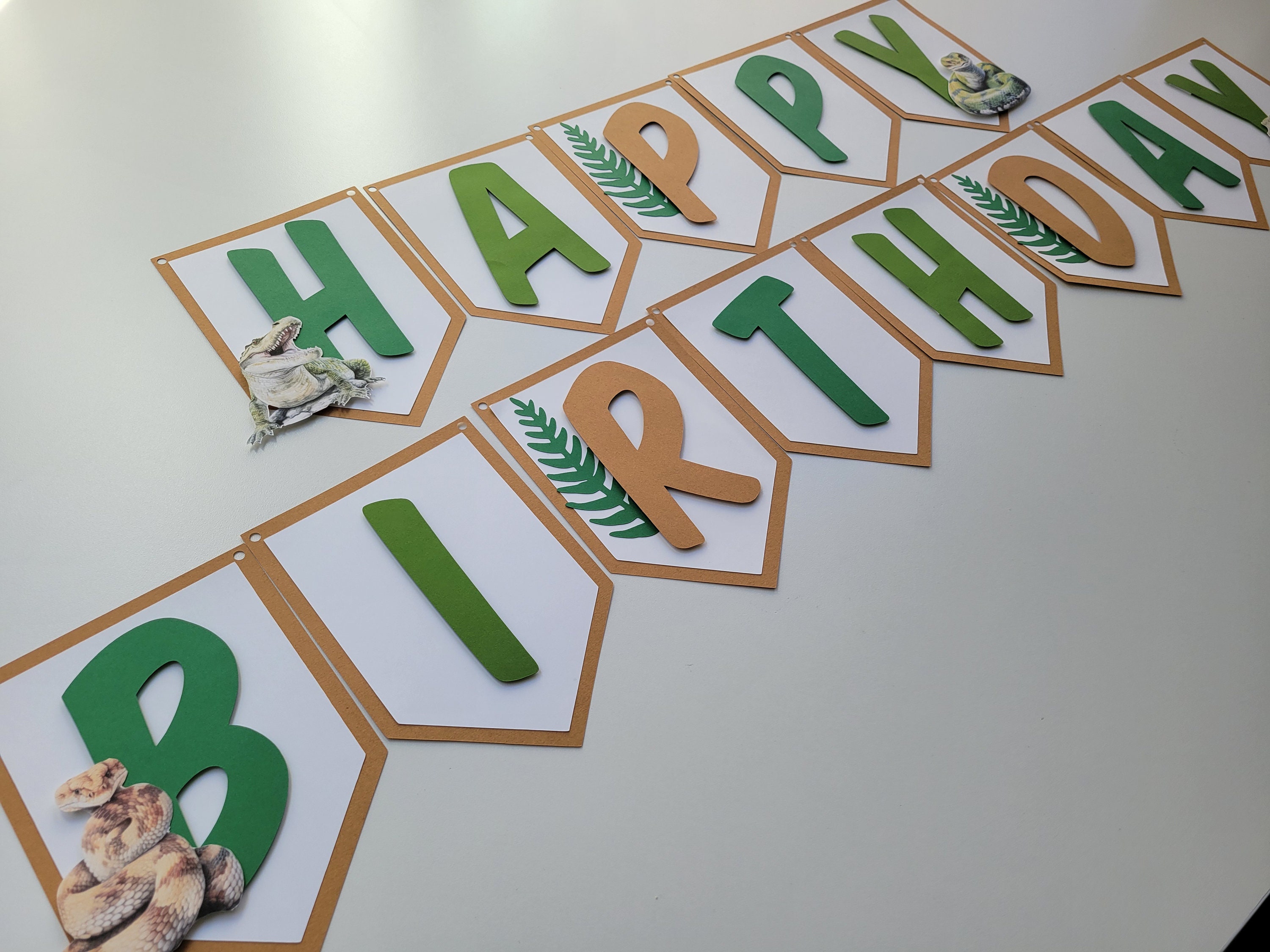 Reptile Birthday Banner, Crocodile Birthday Banner, Snake Birthday ...