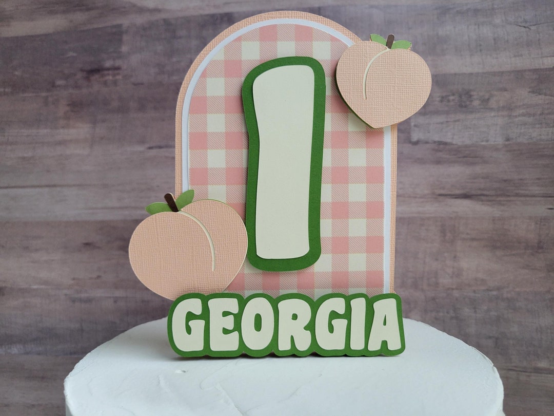 Peach Cake Topper, Peach 1st Birthday Cake Topper, Peach Birthday Cake ...