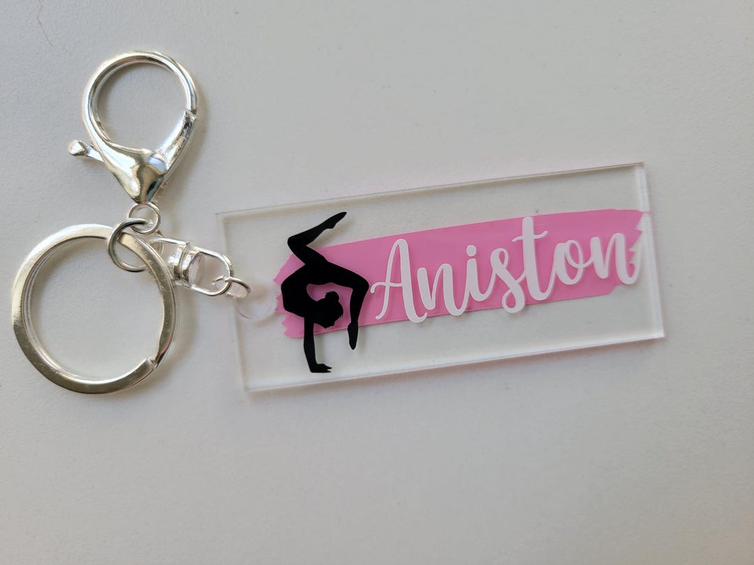 Acrylic Gymnastics Keychain, Gymnast Keychain, Gymnastics Bag Tag ...